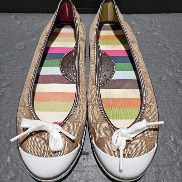Coach | Shoes | Coach Brand Design Sneaker Style Flats Dark Brown Size ...
